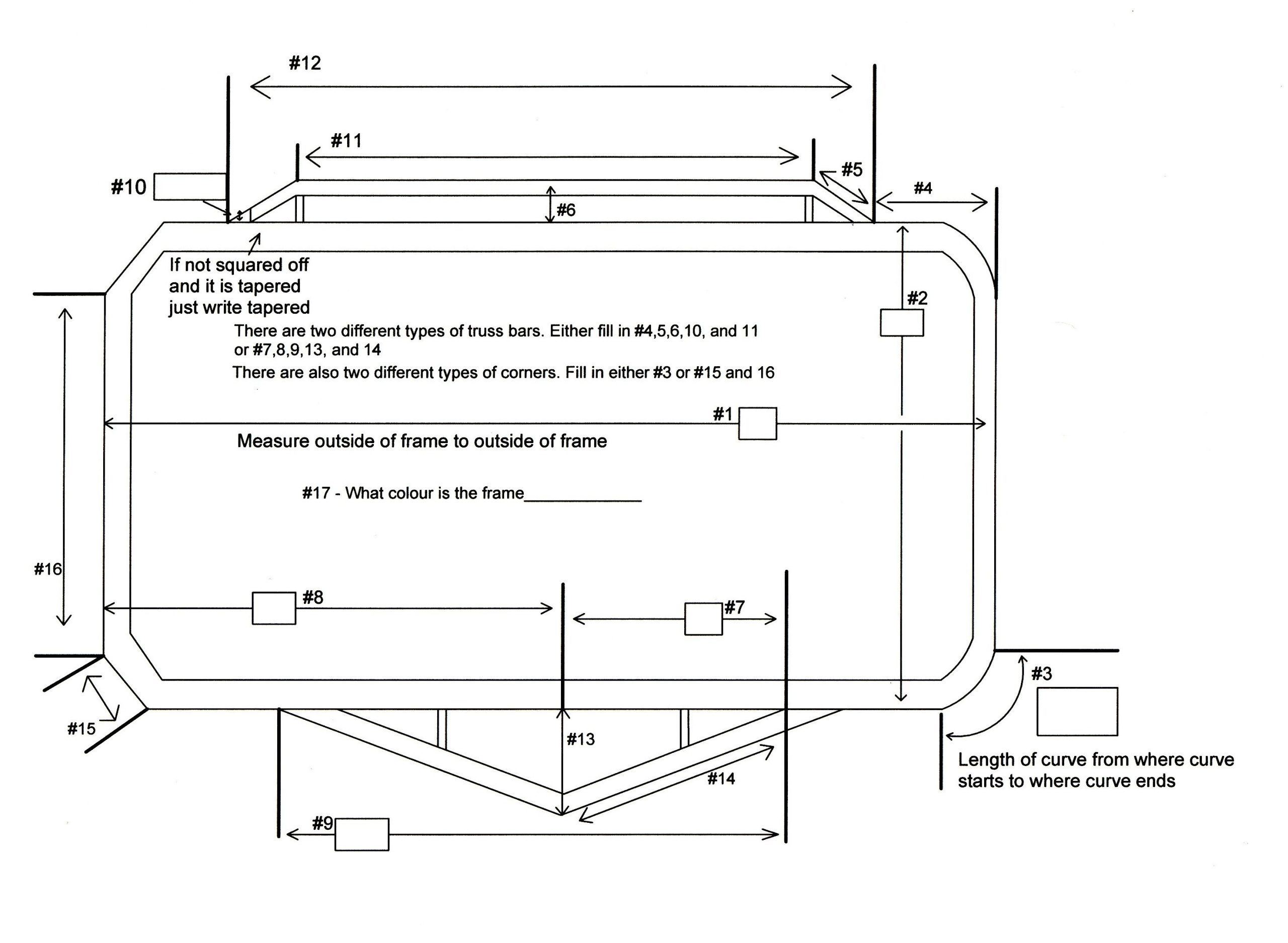 Rect frame pad diagram – Trampoline Country Inc